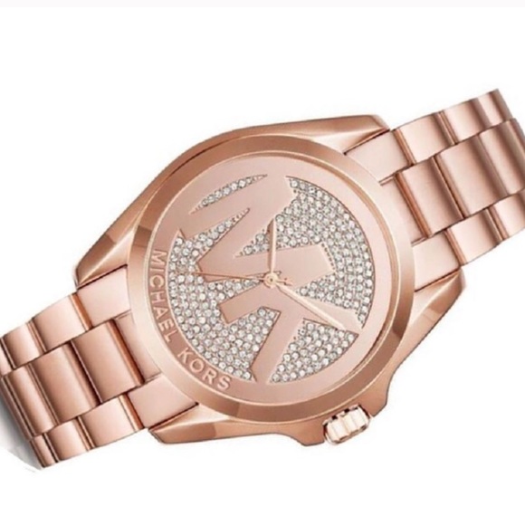 Michael Kors | Accessories | Michael Kors Rosegold Mk Logo Glitz ...